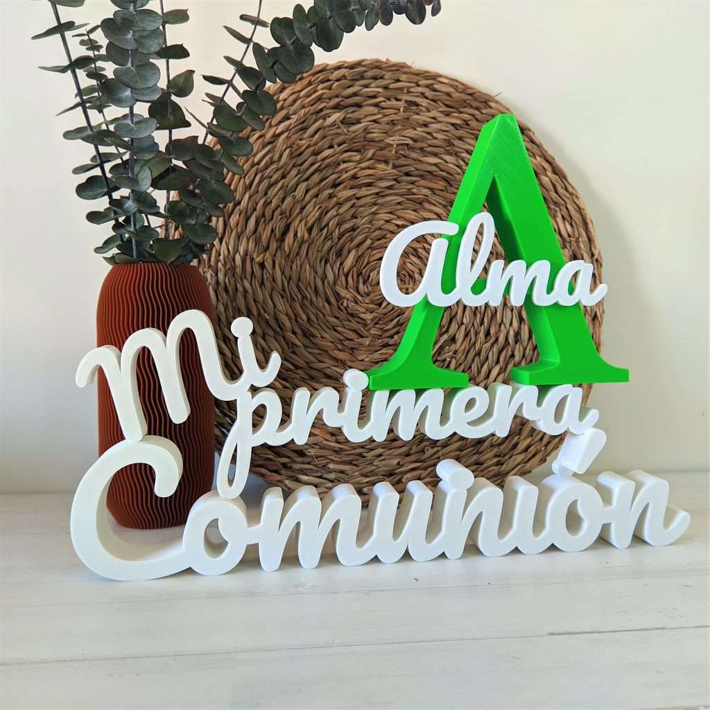 Letras primera comunión + Inicial 3D - Regala en 3D